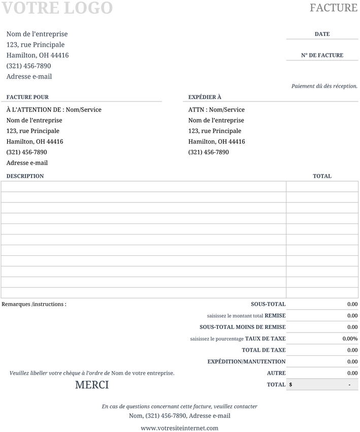 Modèle de Facturation Excel pour une Gestion Optimale des Paiements ...