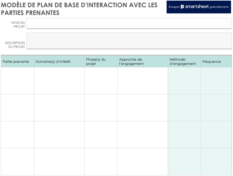 Modèle PDF de Plan d'Engagement des Parties Prenantes - modeles.fr