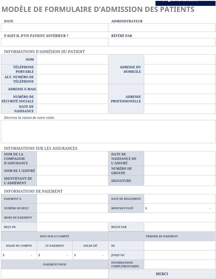 Modèle Excel pour Formulaire d'Information Client - modeles.fr