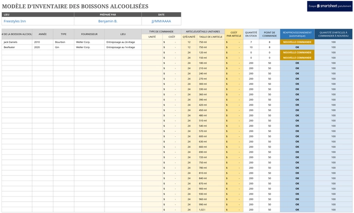 Modèle Excel pour la Gestion d’Inventaire d’Équipements - modeles.fr