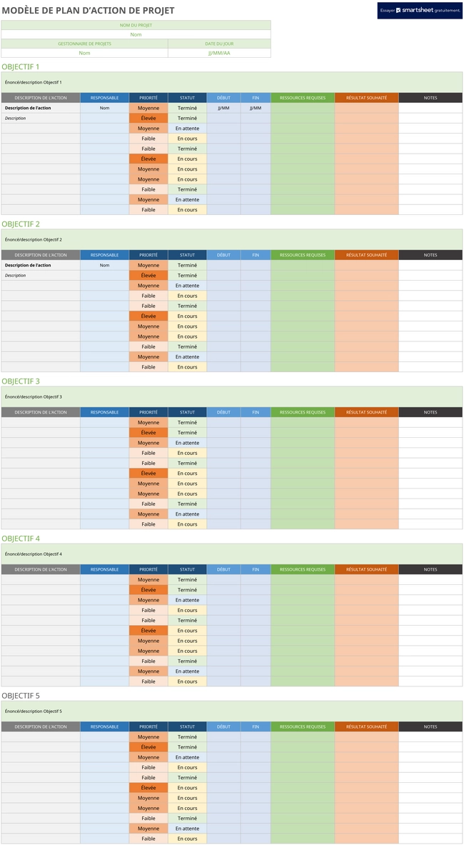 Modèle Excel de Plan d'Action - modeles.fr