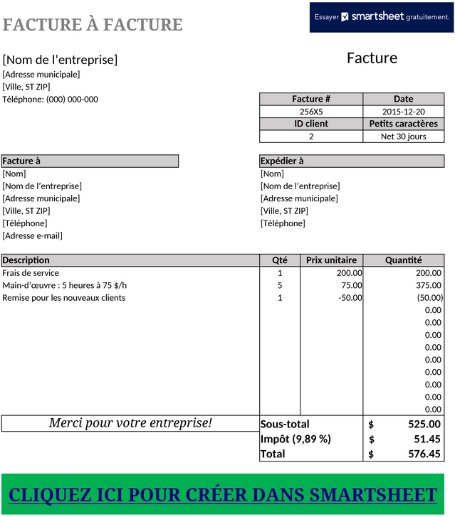 Modèle de Facturation Excel - Simplifie la Gestion de Vos Finances ...