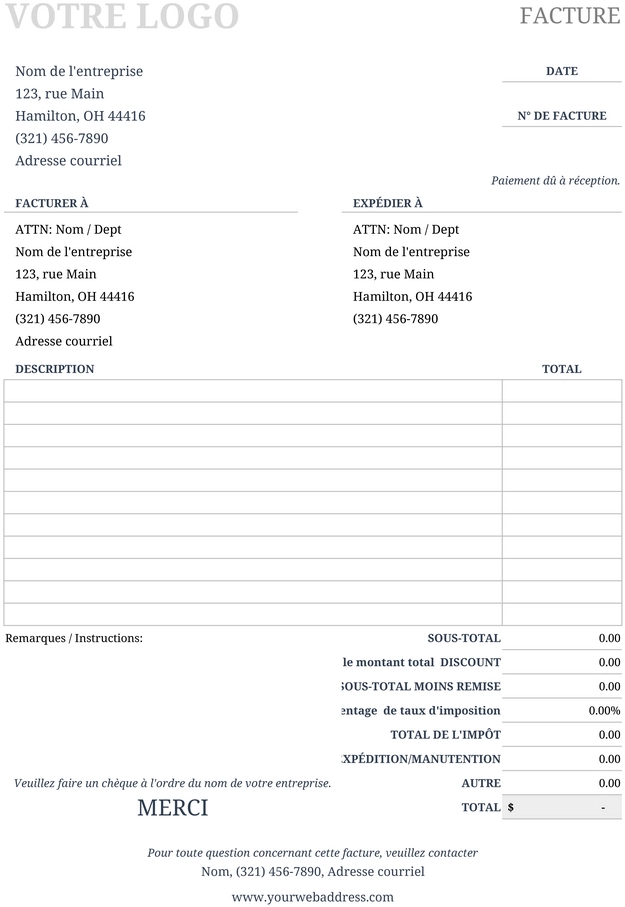 Modèle Excel de Facturation pour Gestion de Finances - modeles.fr