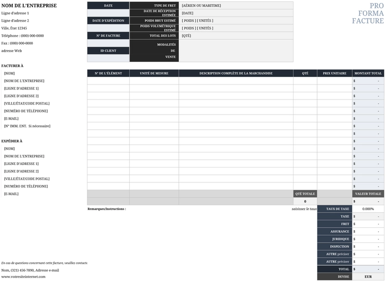 Modèle de Facturation Professionnelle Excel - Créez Vos Factures ...